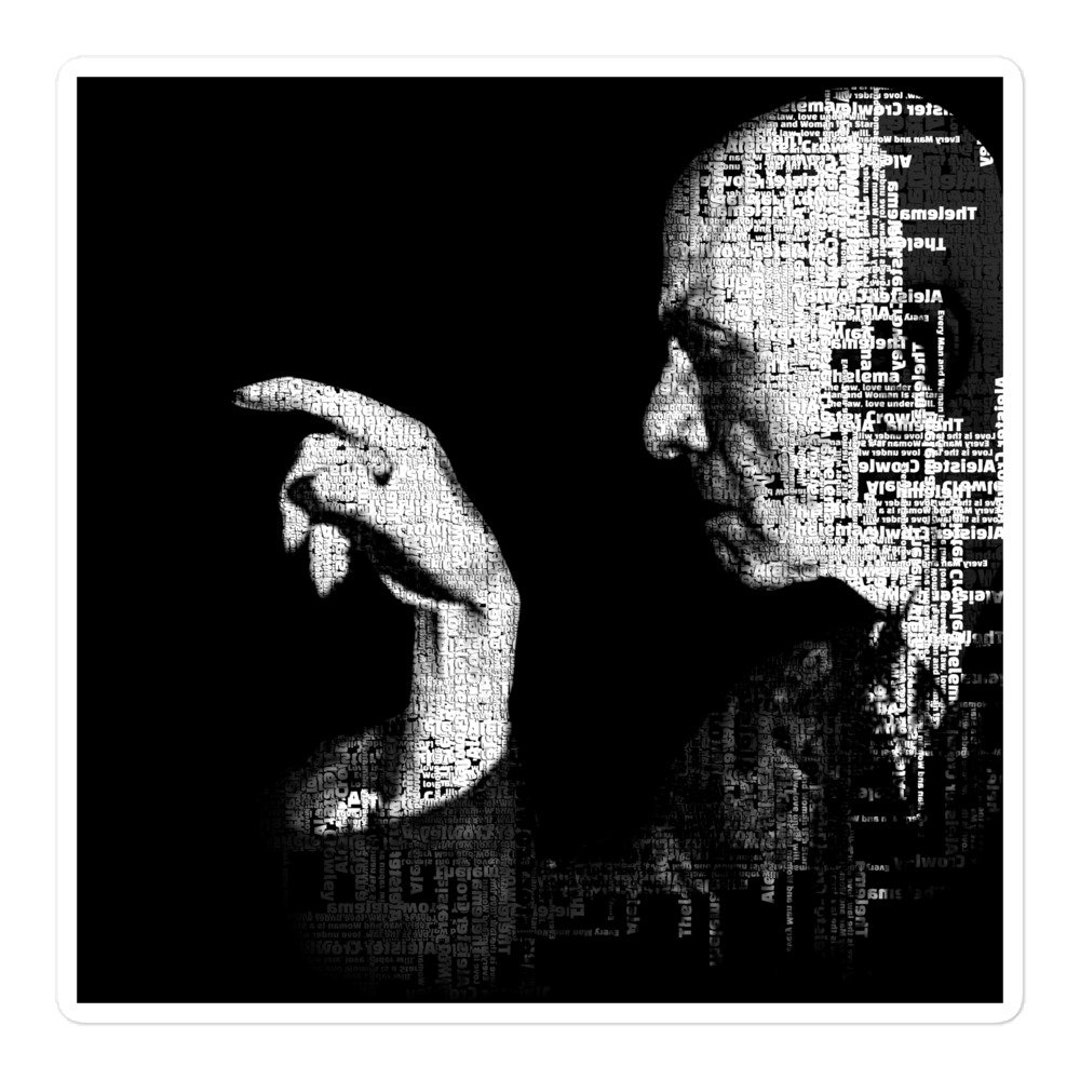 Aleister Crowley Typographic Portrait Bubble-free Stickers - Etsy