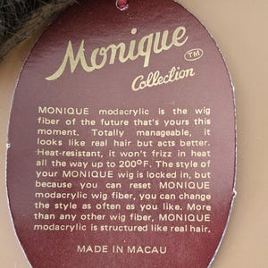 VINTAGE Monique Collection Modacrylic Doll Wig Doll Repair Hairpiece ...
