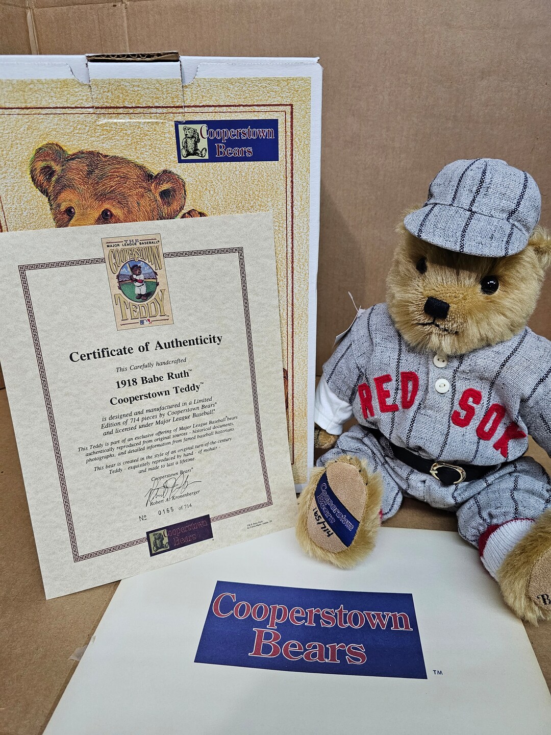 Cooperstown 1918 Babe Ruth Boston Red Sox Baseball MLB Teddy Bear ...