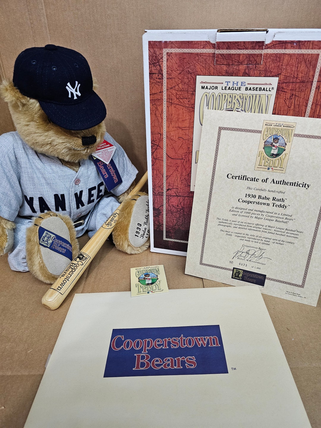 Cooperstown 1930 Babe Ruth New York Yankees Baseball MLB Teddy Bear ...