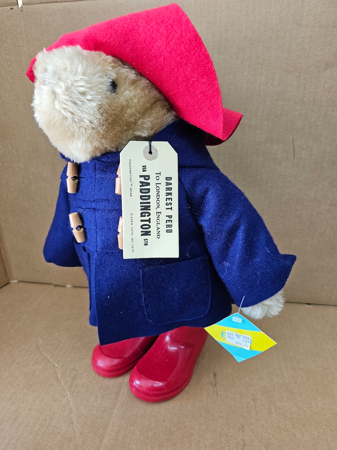 VINTAGE 1984 Eden Toys Inc PCG 32971 Paddington Bear With Red Hat Boots ...