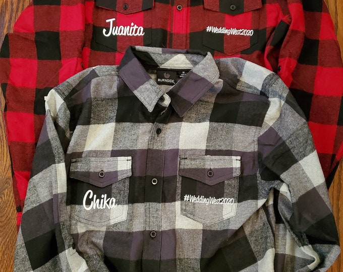 Custom Bridal Party Flannels Bridesmaid Flannels Wedding Flannels ...