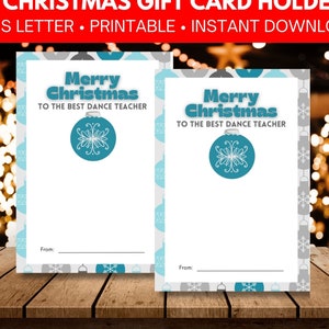 Merry Christmas Dance Teacher Gift Card Holder for Dancers, Dance ...