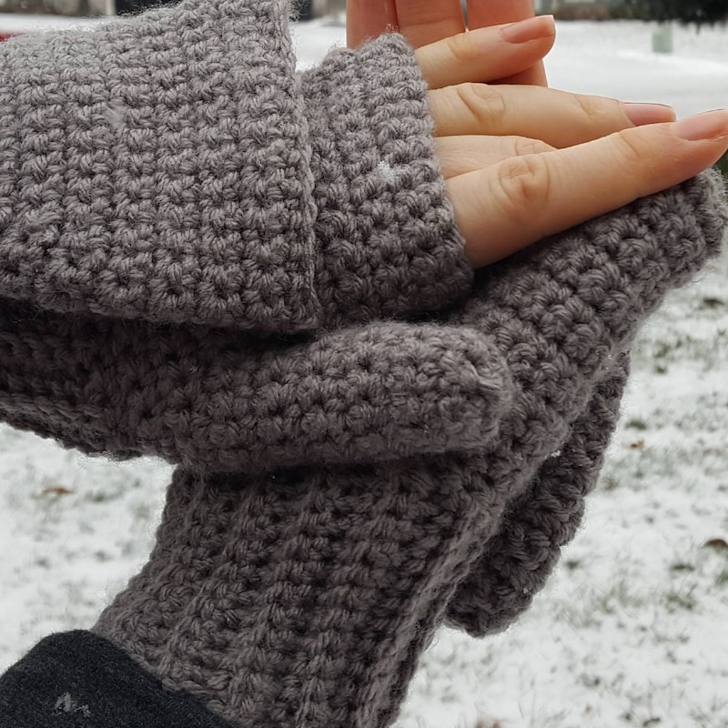 Mittens With Finger Flap - Etsy