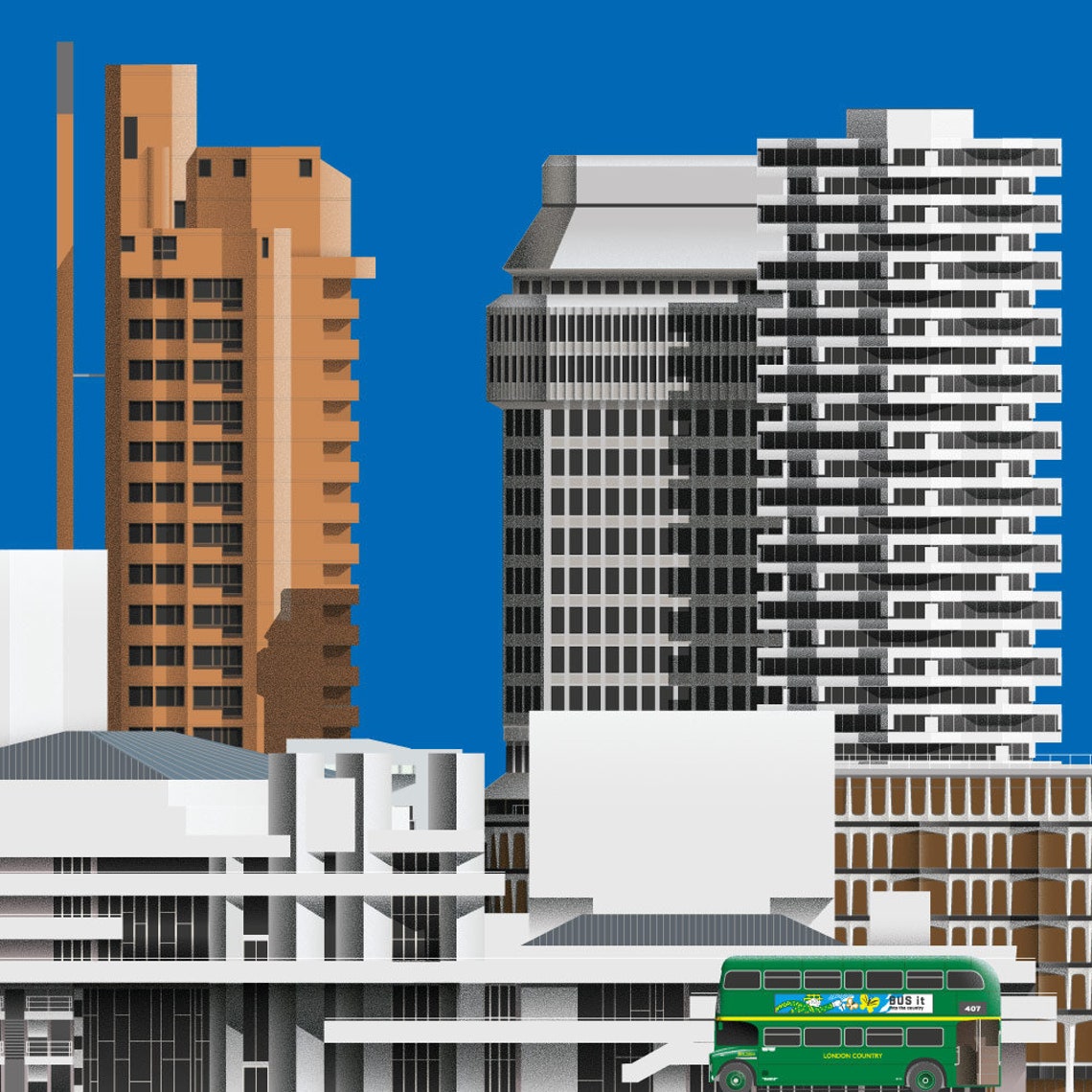 London Brutalist Cityscape 1970s Barbican Croydon - Etsy