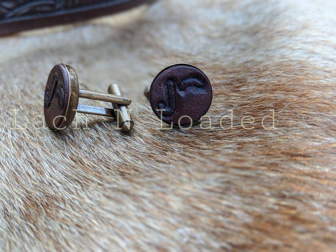 Custom Tooled Leather Brand Cuff Links - Etsy