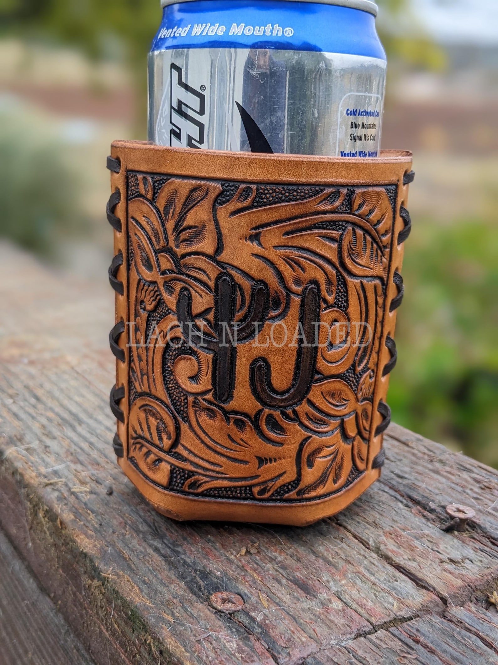 Custom Tooled Leather Beer Can Cooler Wrap Stubby Sleeve - Etsy