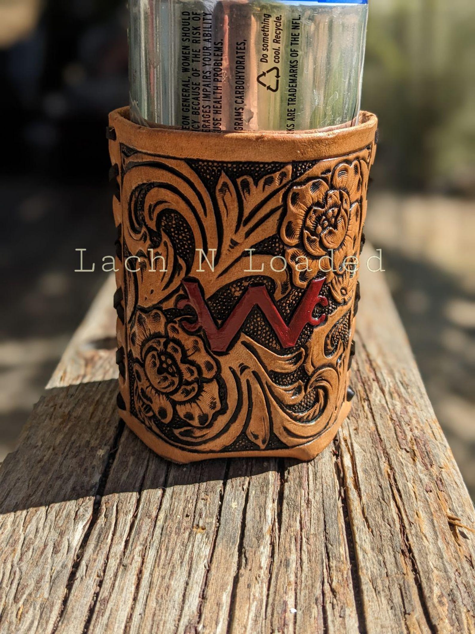 Custom Tooled Leather Beer Can Cooler Wrap Stubby Sleeve - Etsy
