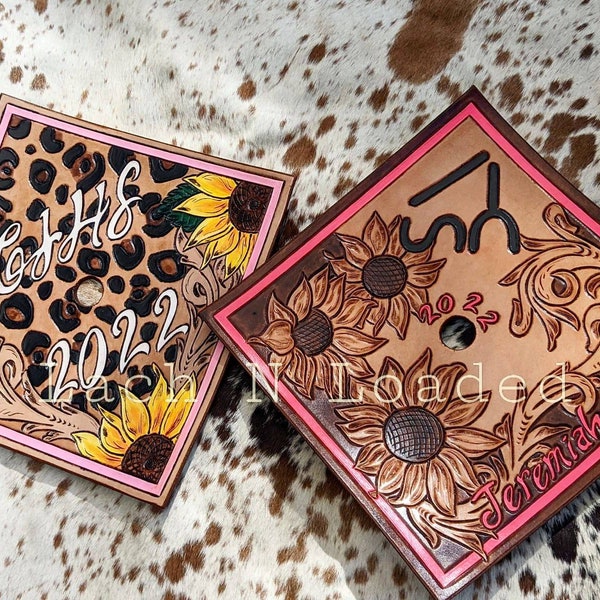 Tooled Leather Graduation Cap Topper - Etsy
