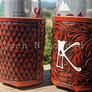 Custom Tooled Leather Beer Can Cooler Wrap Stubby Sleeve - Etsy