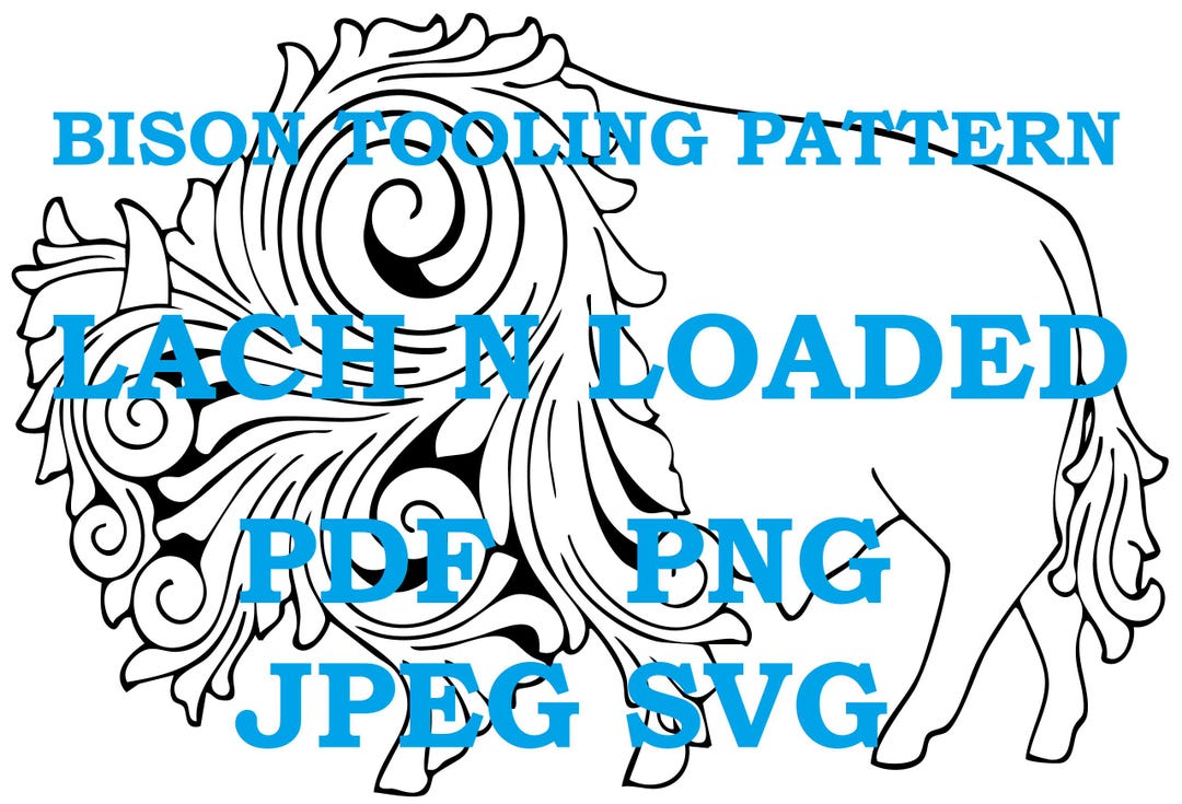 Leather Tooling Pattern Buffalo Silhouette Native American Floral ...