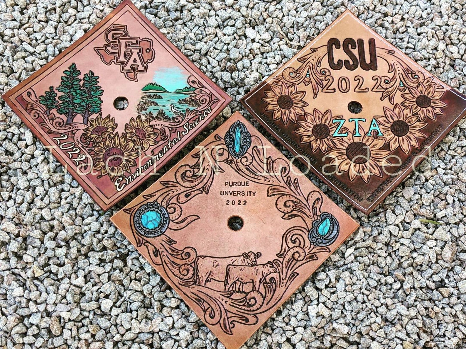 Custom Tooled Leather Graduation Cap Topper - Etsy