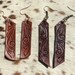 Tooled Leather Finger Carved Earrings - Etsy