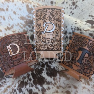 Custom Tooled Leather Beer Can Cooler Wrap Stubby Sleeve - Etsy