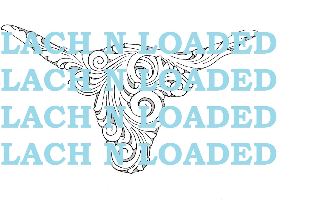 Leather Pattern Download- Longhorn Head Scrolls Leather Tooling Aid ...