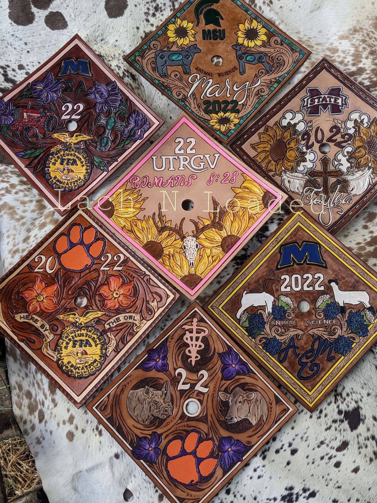 Custom Tooled Leather Graduation Cap Topper - Etsy