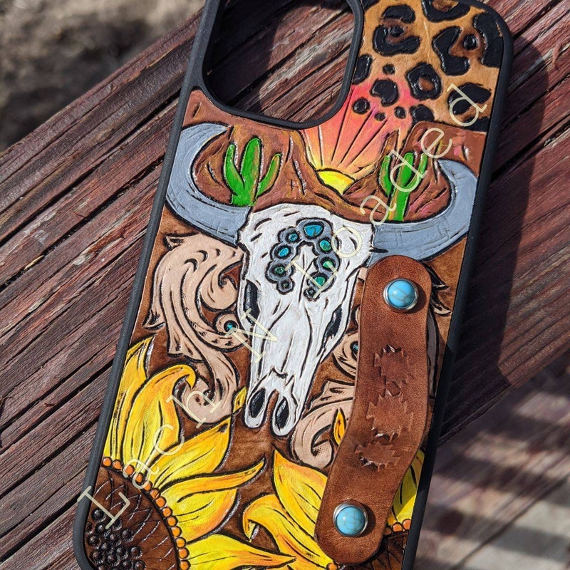 Cowboy Leather Cell Phone Case - Etsy