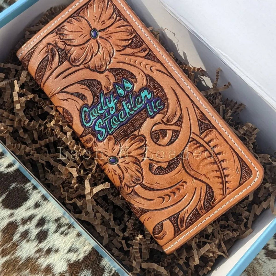 Custom Tooled Leather Rodeo Wallet - Etsy