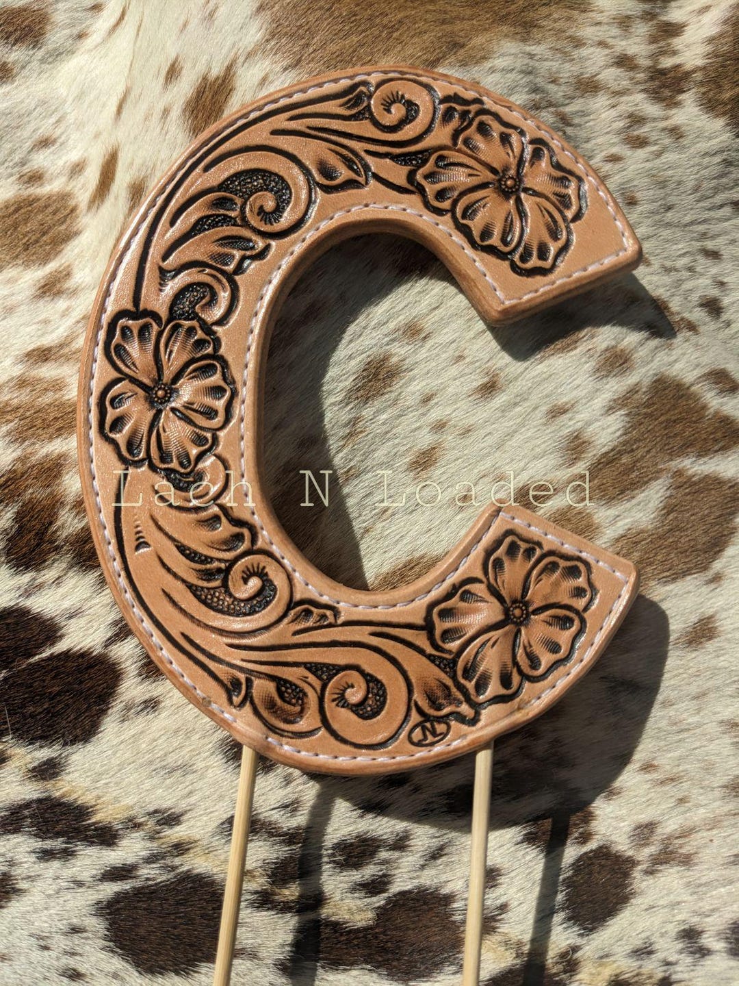 Custom Tooled Leather Cake Topper - Etsy