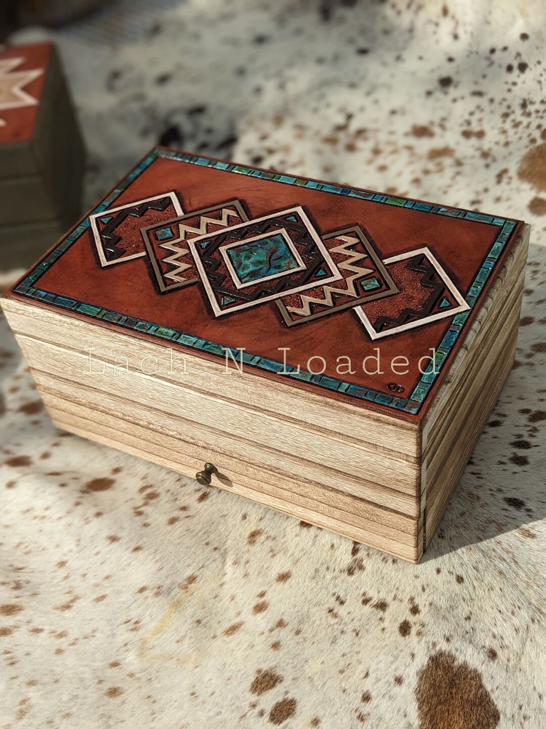 Southwest Tooled Leather and Wood Jewelry Box - Etsy