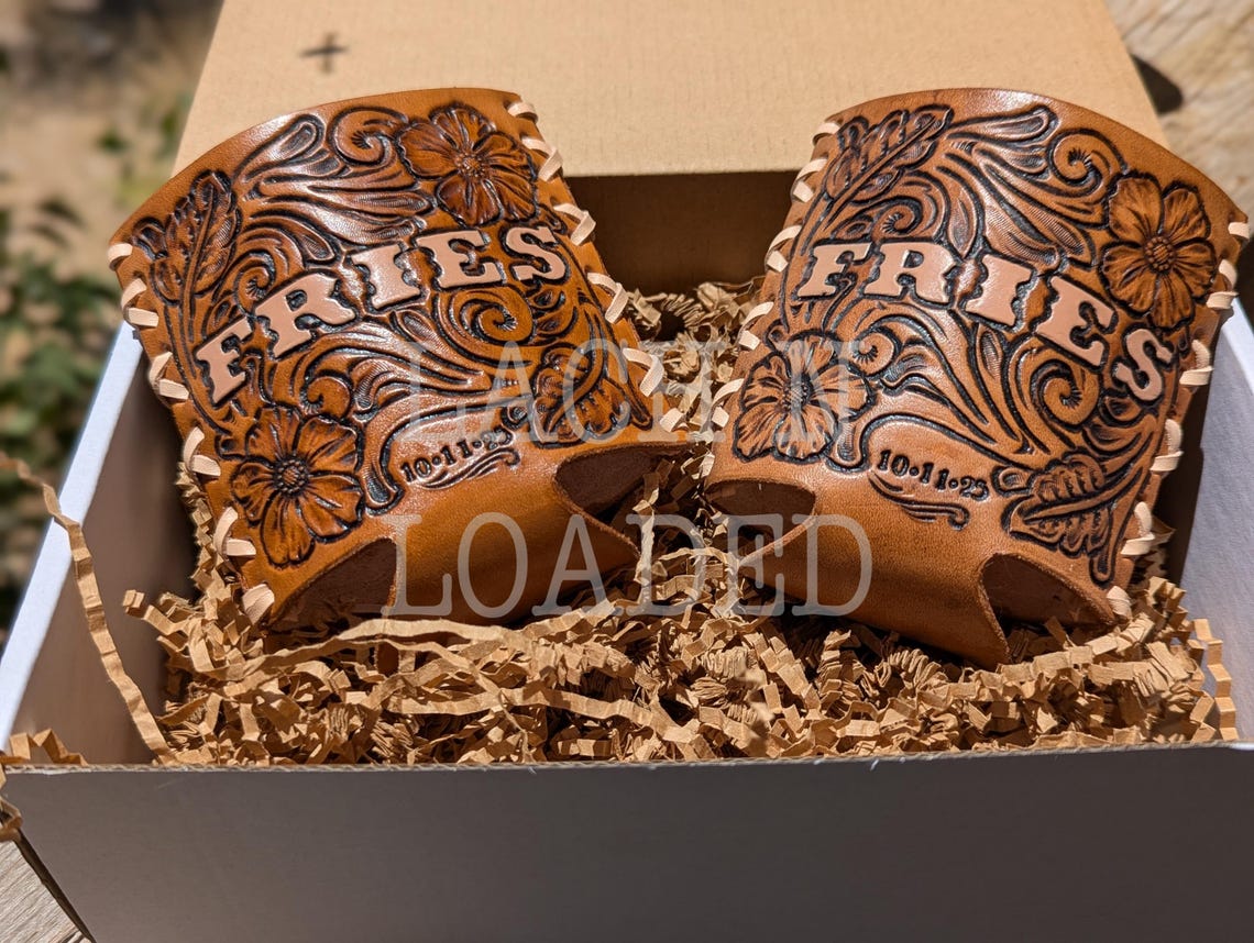 Custom Tooled Leather Beer Can Cooler Wrap Stubby Sleeve - Etsy