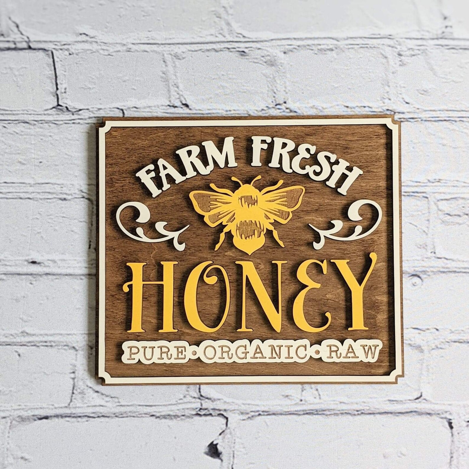 Farm Fresh Honey Sign Digital SVG Laser Cut File Honey bee | Etsy