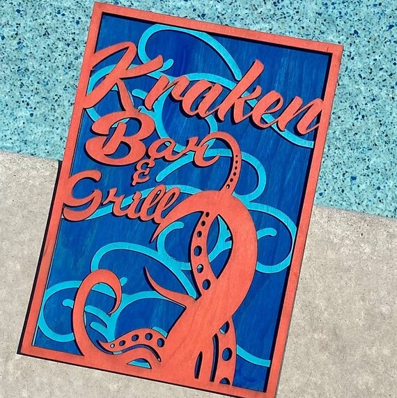 Kraken Bar and Grill SVG File Digital File Laser Cut | Etsy