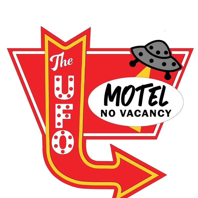 UFO Vintage Motel Sign SVG File Digital File Laser Cut - Etsy