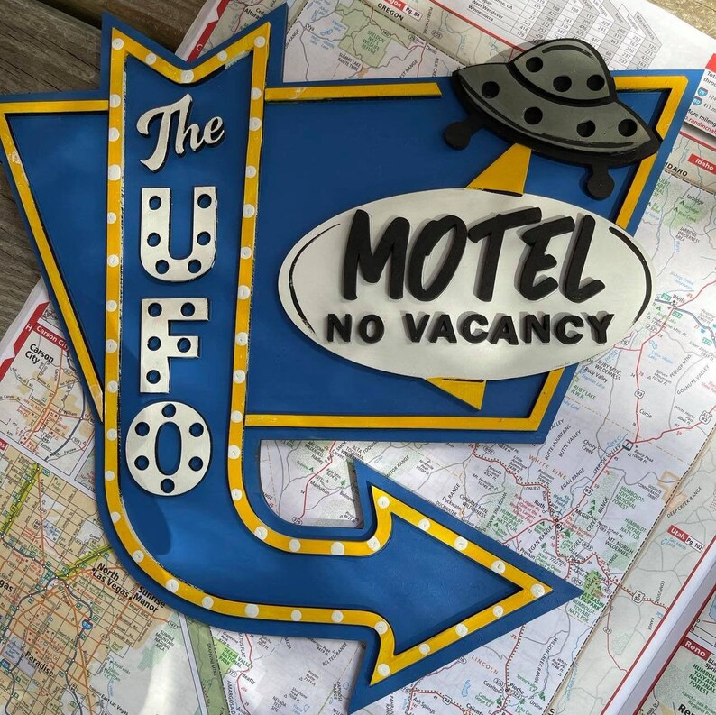 UFO Vintage Motel Sign SVG File Digital File Laser Cut - Etsy