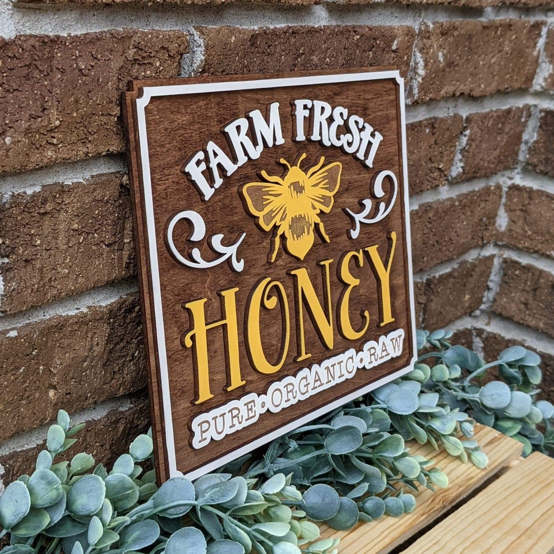 Farm Fresh Honey Sign Digital SVG Laser Cut File Honey bee | Etsy