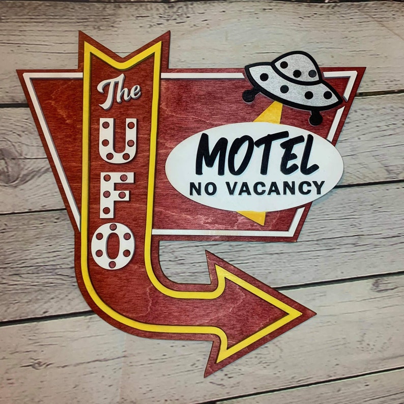 UFO Vintage Motel Sign SVG File Digital File Laser Cut - Etsy