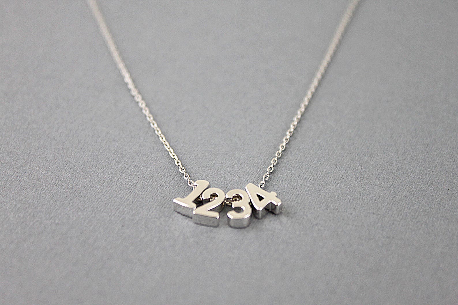 Number Pendant Necklace Dainty Number Charm Necklace | Etsy