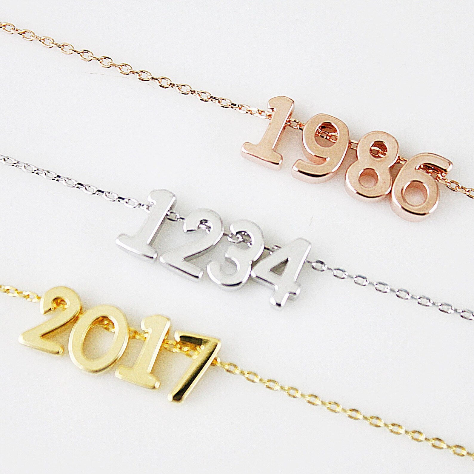 Number Necklace | Etsy