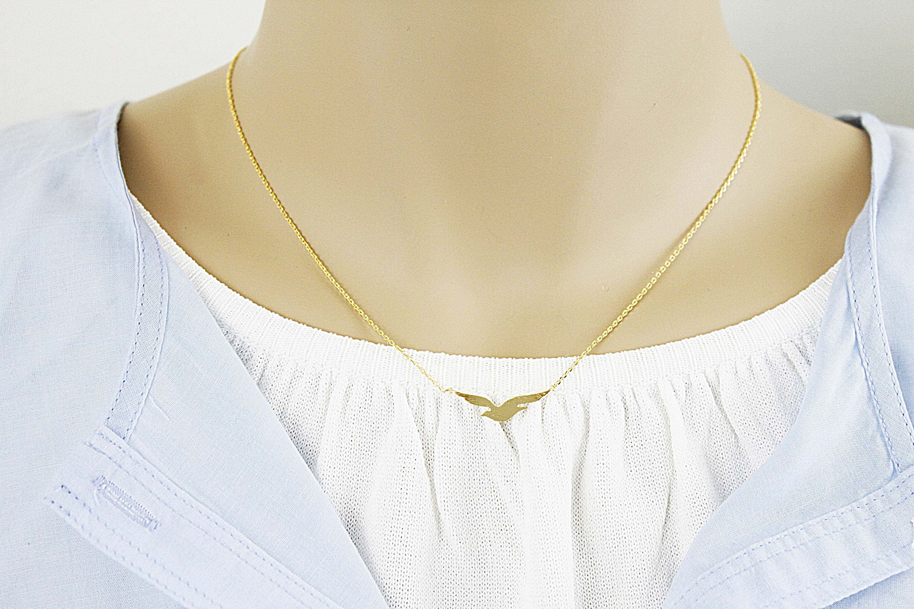 Gold Seagull Pendant Necklace. Bridesmaid Gift. Bridesmaid | Etsy