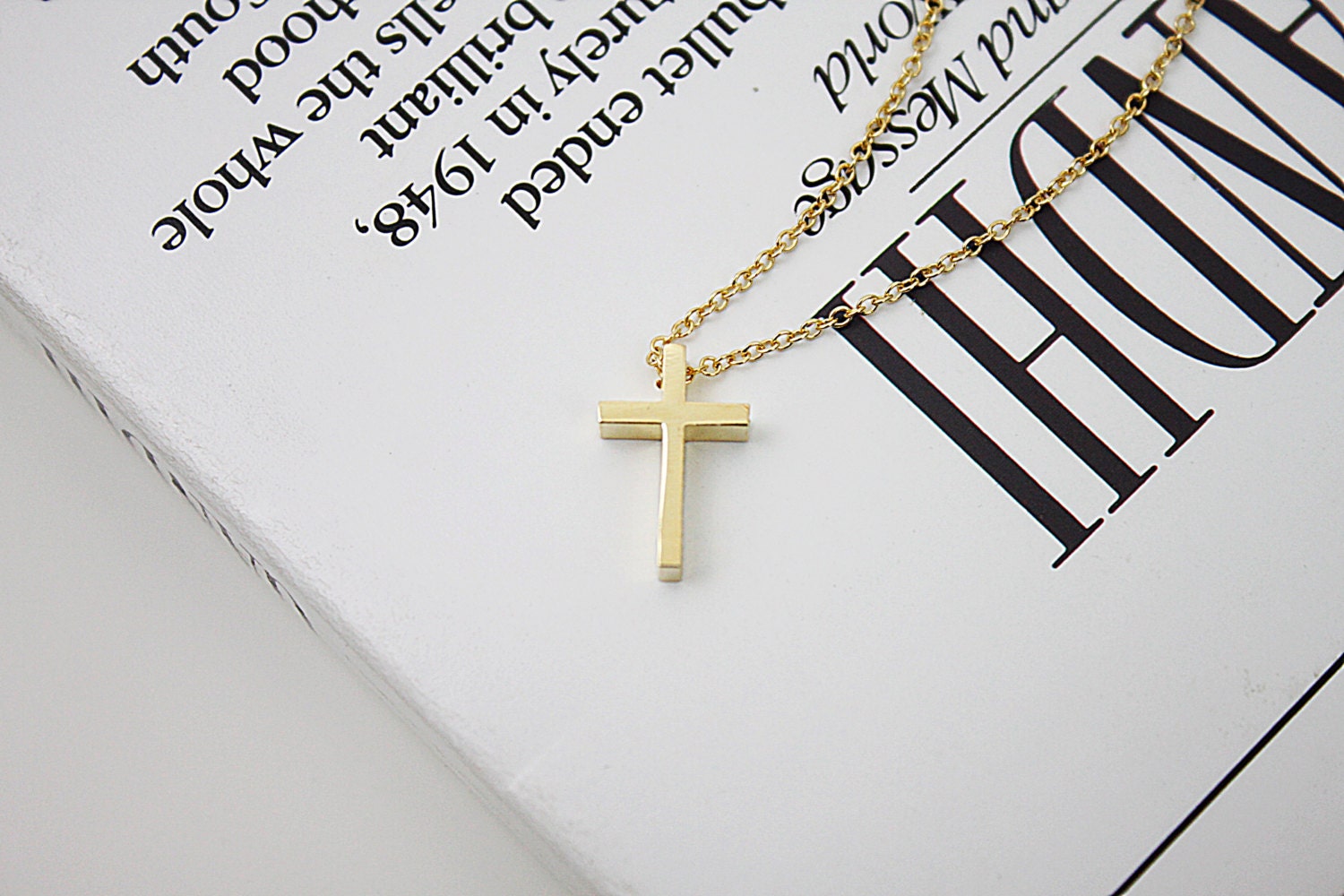 Tiny Cross Charm Necklace . Cross Necklace Simple and Modern - Etsy