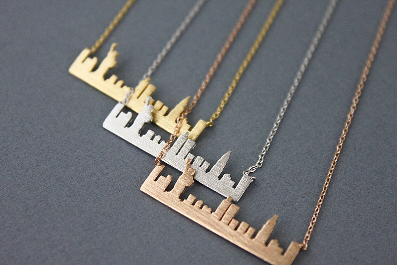 New York Skyline Necklace NY Necklace . Cityscape Necklace New - Etsy
