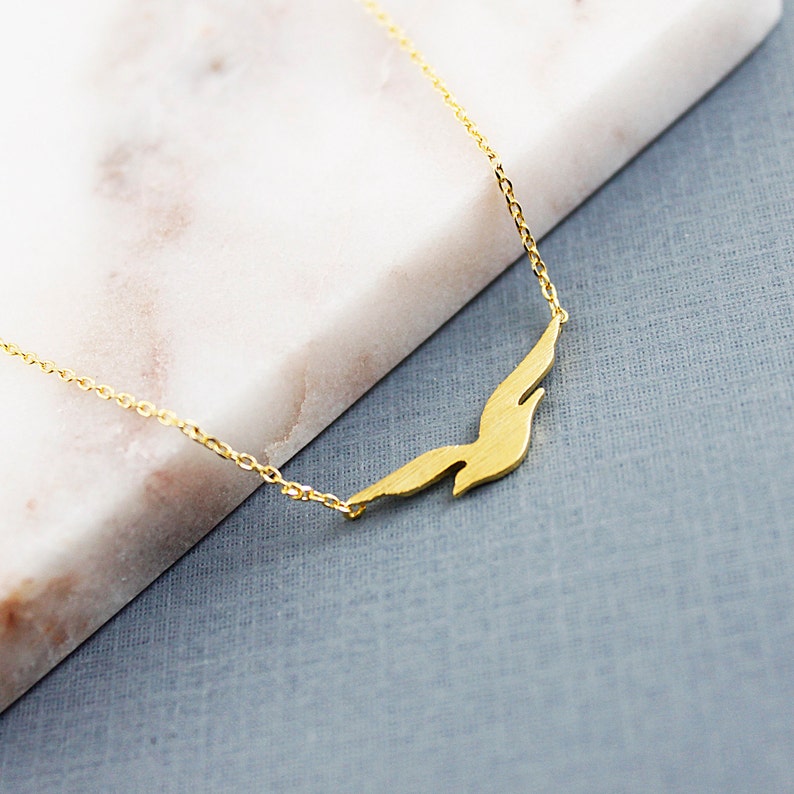 Gold Seagull Pendant Necklace. Bridesmaid Gift. Bridesmaid - Etsy