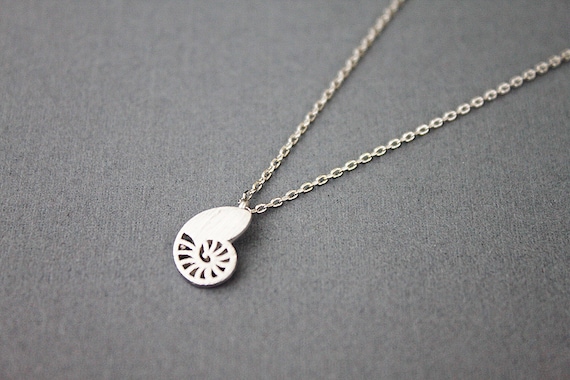 Turbo Charm Necklace Gold and Silver Shell of Turbo Necklace | Etsy