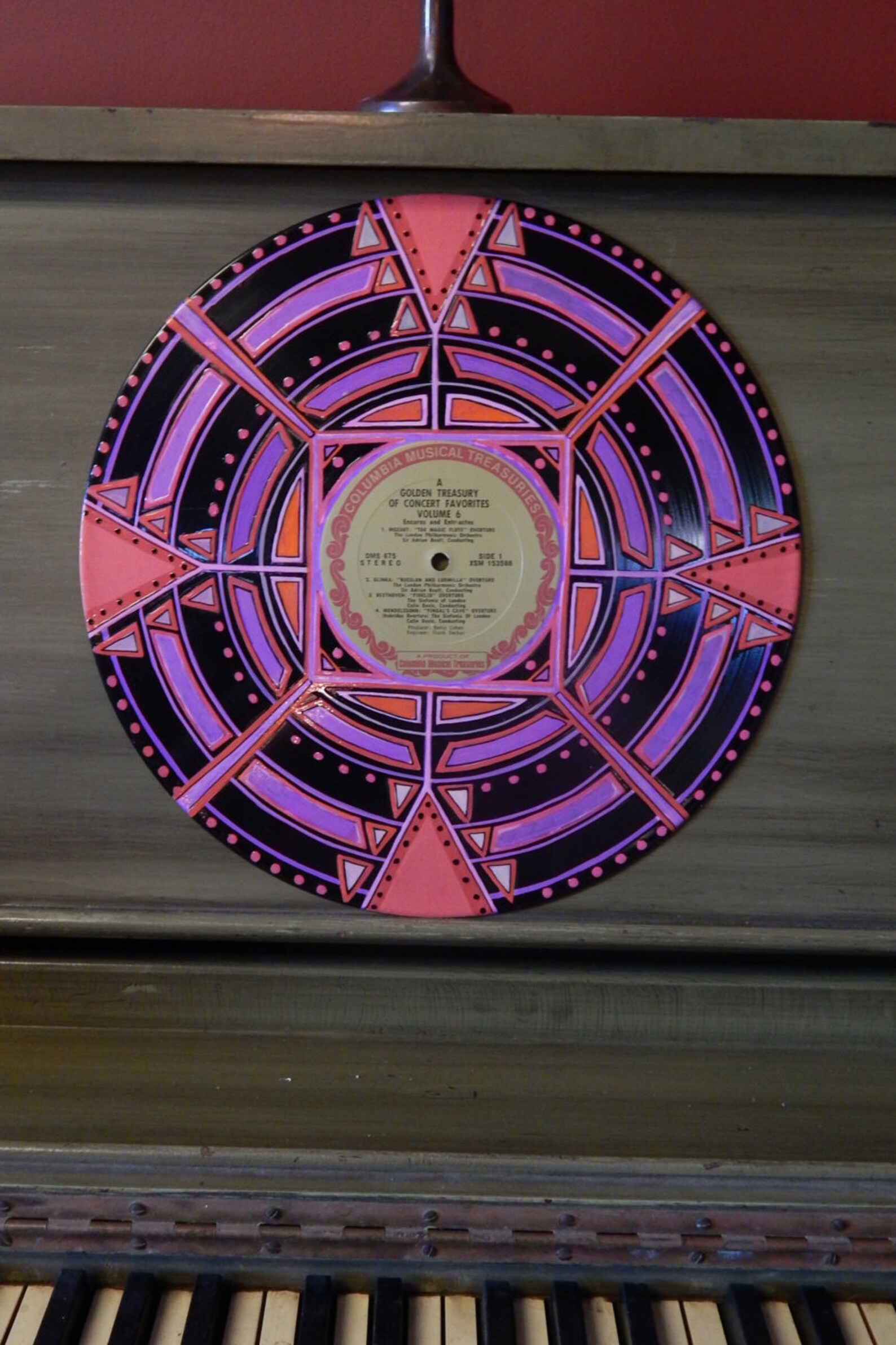 Center Point Handpainted Vinyl Record Mandala Art | Etsy