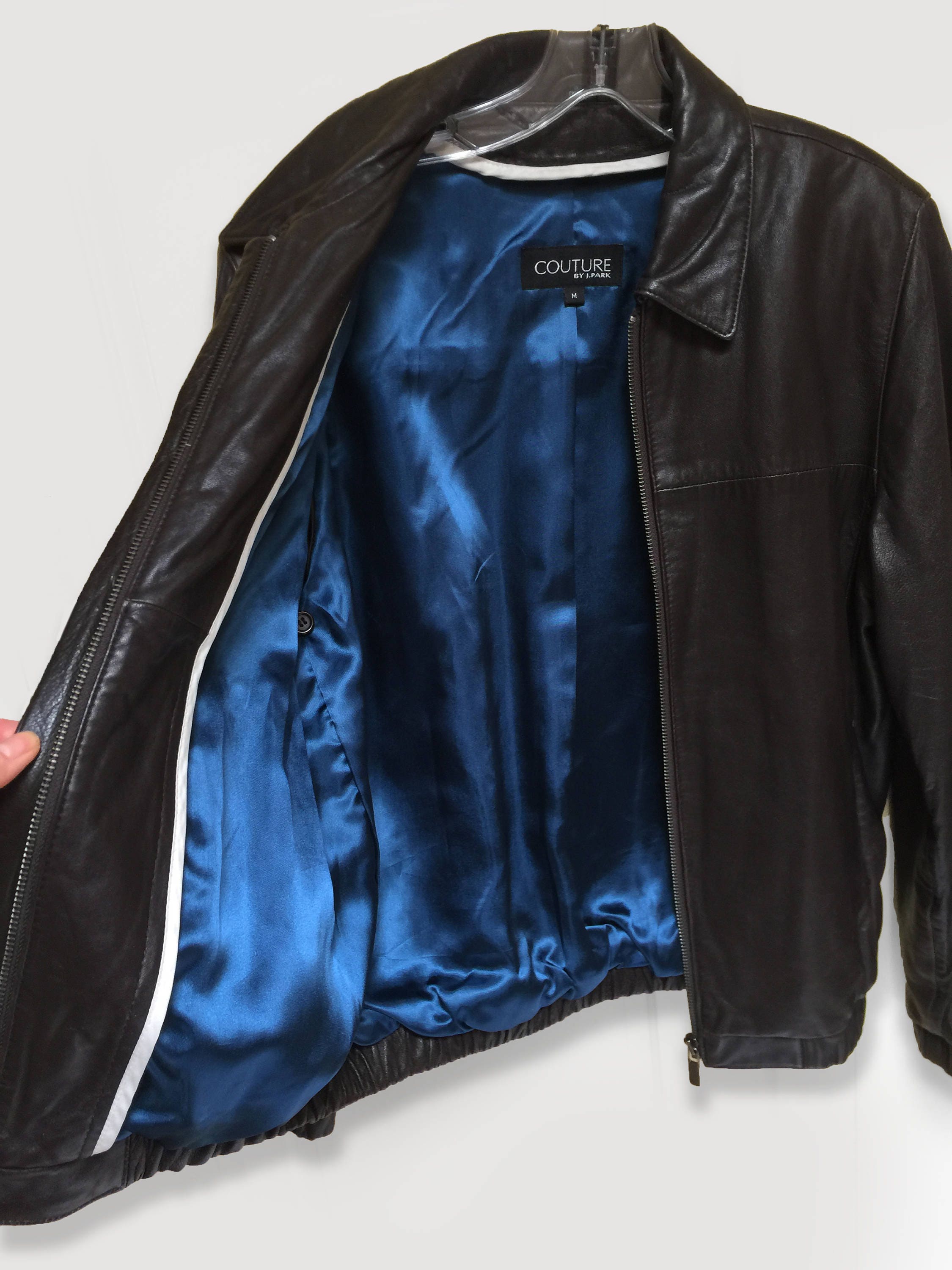 SOLD Hand Painted Leather Moto Jacket - Lighthouse, Ocean, Ignite the ...