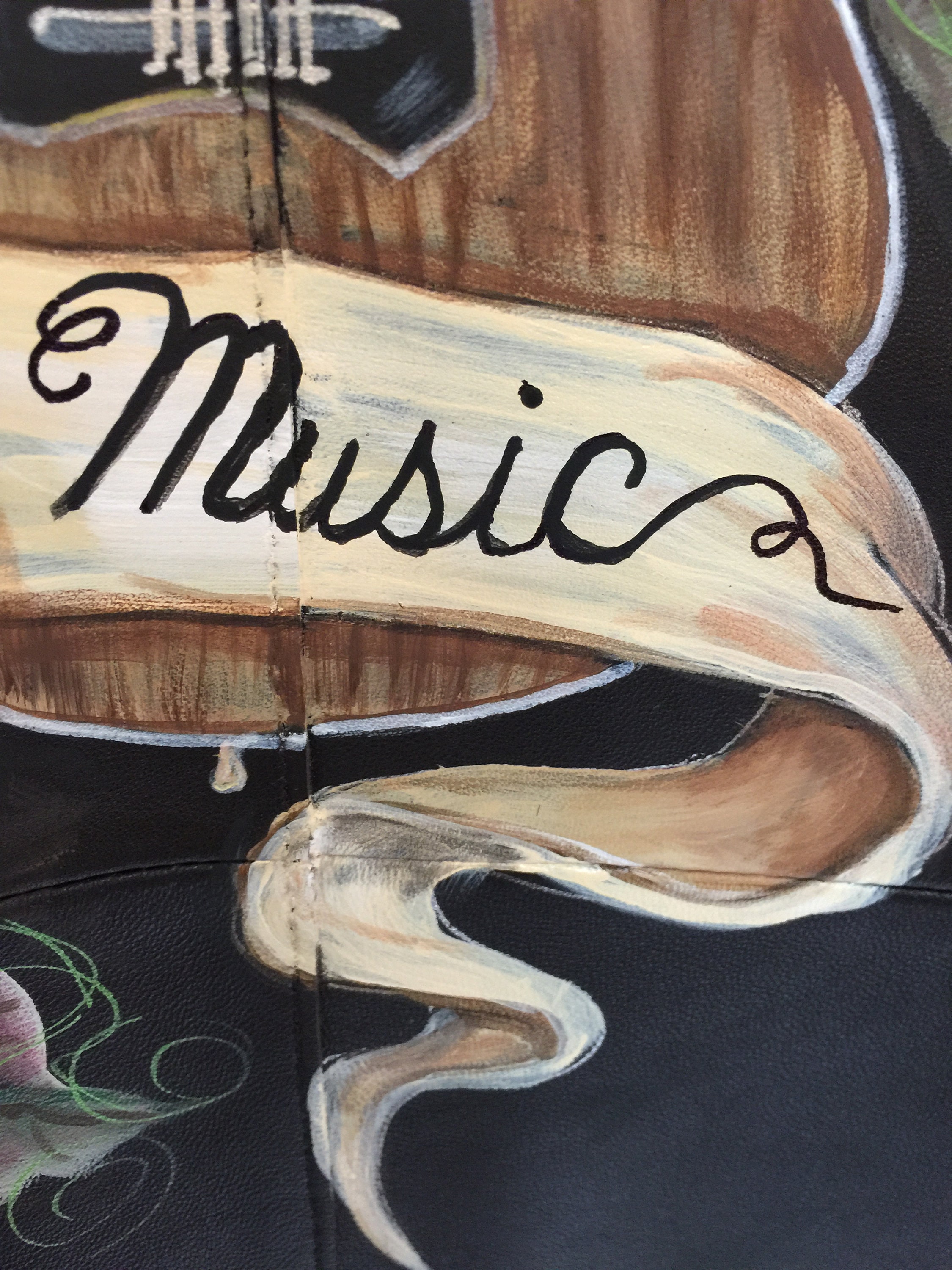 Hand Painted Leather Jacket - Making Music - Songwriter - Size S - Etsy