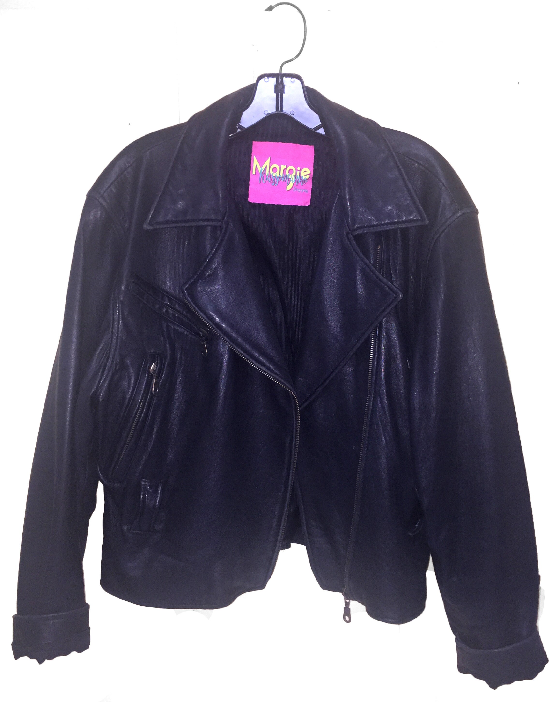 SOLD Hand Painted Leather Moto Jacket - SHAKESPEARE, Motorcycle Jacket ...