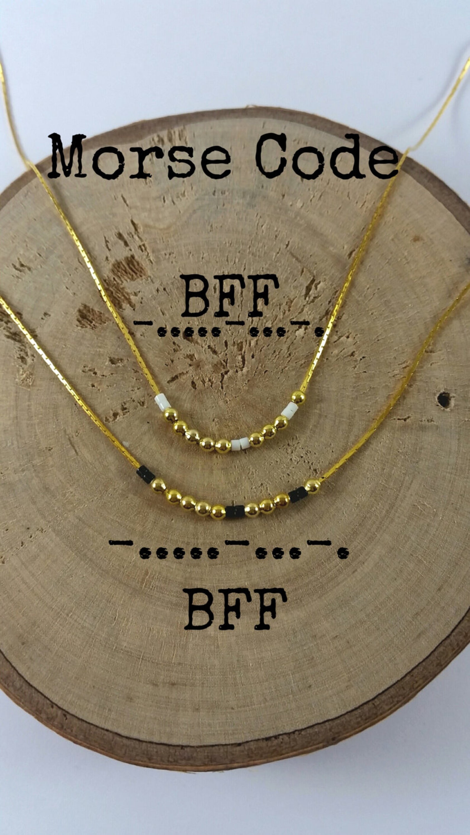 BFF Morse Code Necklaces, Secret Message, Dainty Necklace, Minimalist, Morse Code Jewelry, Gold ...