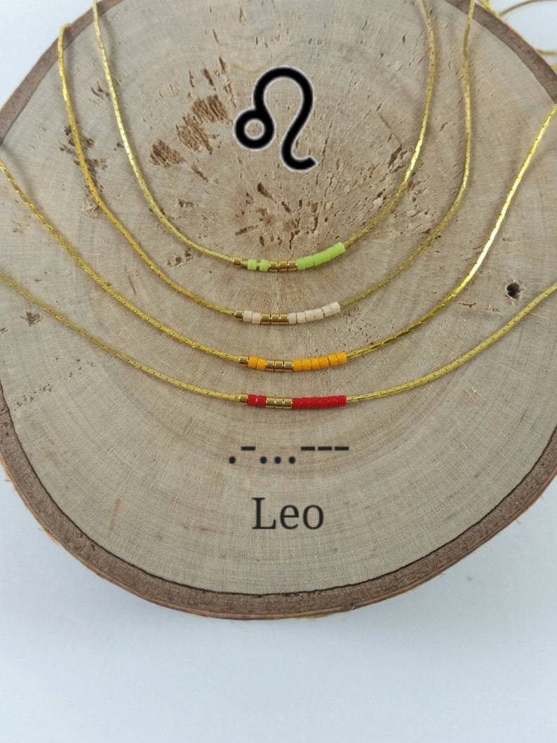 LEO Morse Code Necklace, CUSTOM Morse Code, Secret Message, Dainty ...
