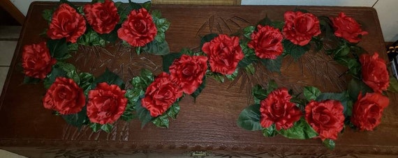Red Rose Flower Garland / Artifical Flower Wedding Swag / Rose - Etsy