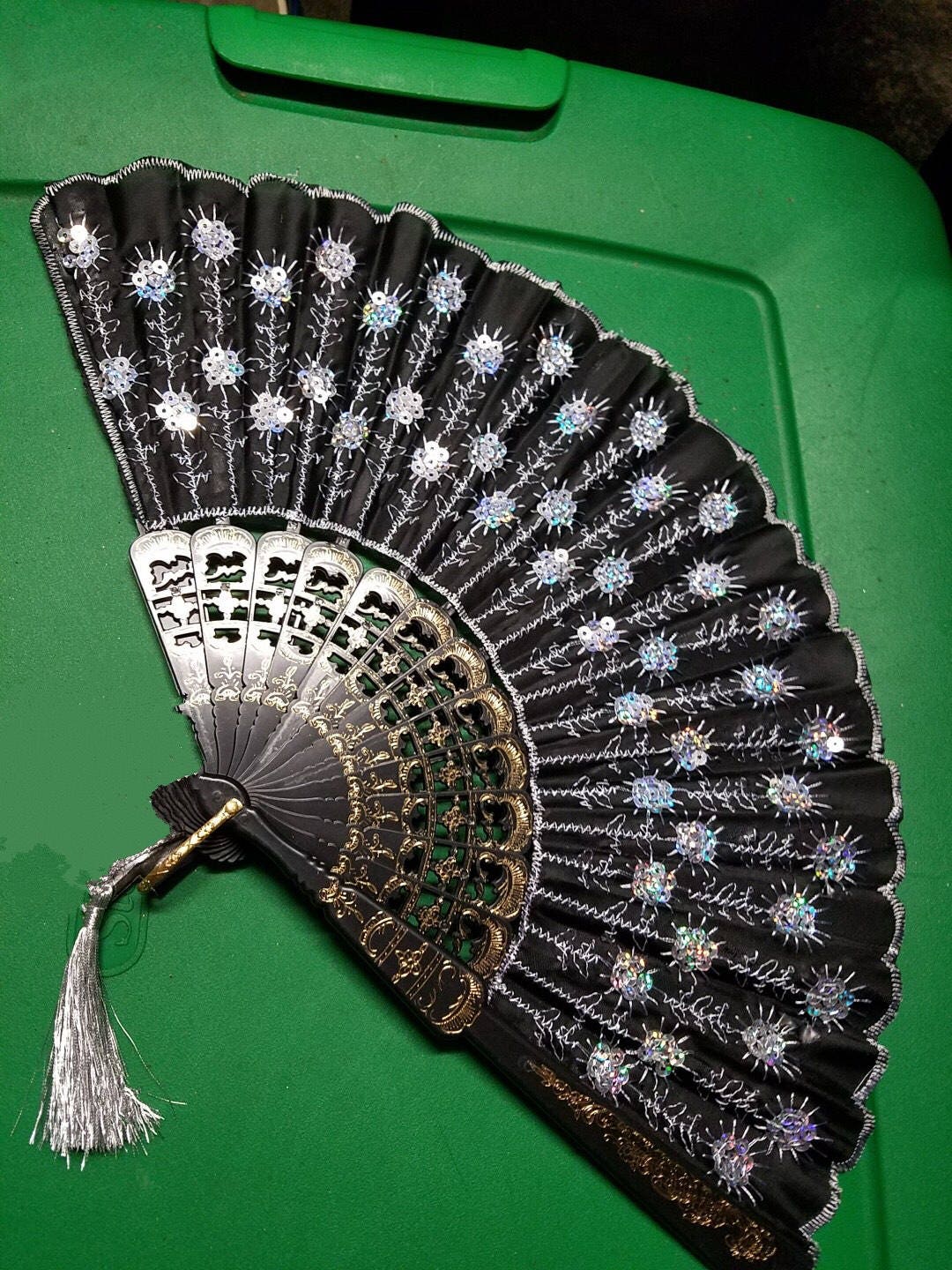 Silver Wedding Fan ( Hand Fan Fabric Folding Fan Accessory) - Etsy