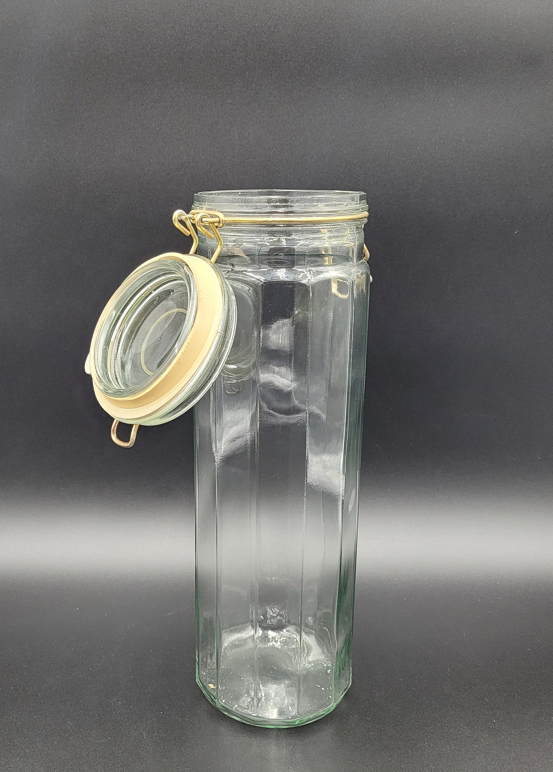 Long Long Can Vintage Glass Kitchen Storage Container Boho | Etsy