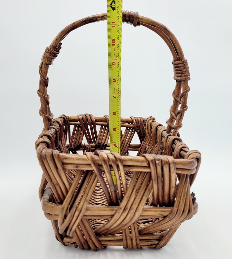 Vintage Hatch Weave Wicker Basket Boho Eclectic Decor - Etsy