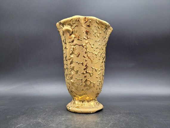 Gilded Ceramic Vase Vintage Mid Century Modern Pottery | Etsy