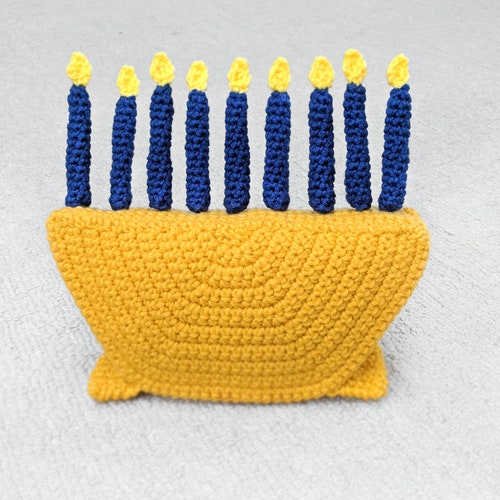 Hanukkah Menorah Pillow Crochet Pattern - Etsy